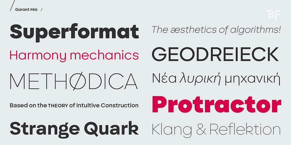 BF Garant Pro Font