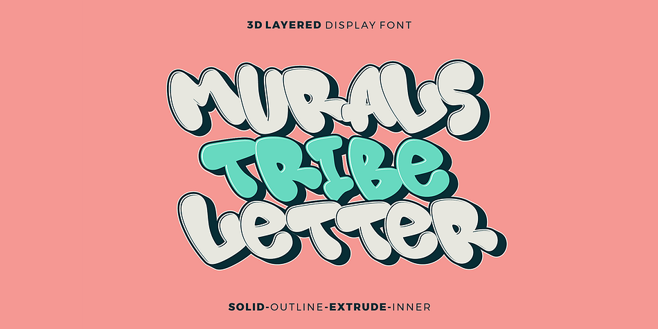 Murals Tribe Letter Outline Font