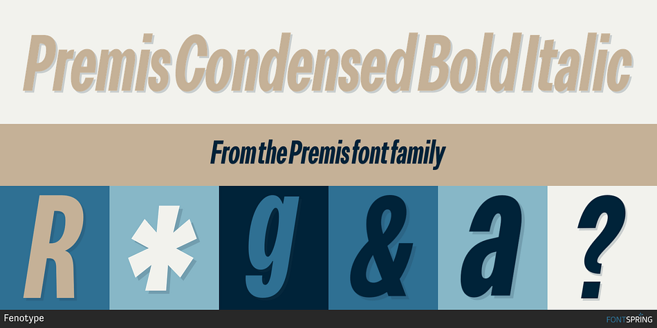 Premis Condensed Bold Italic Font