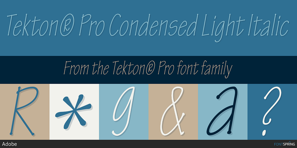 Tekton® Pro Condensed & Extended Font Collection by Adobe