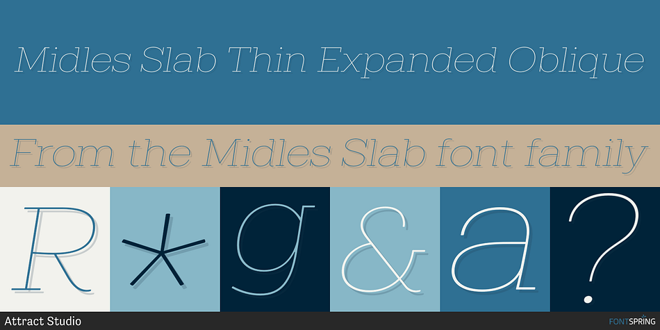 Midles Slab Thin Expanded Oblique Font