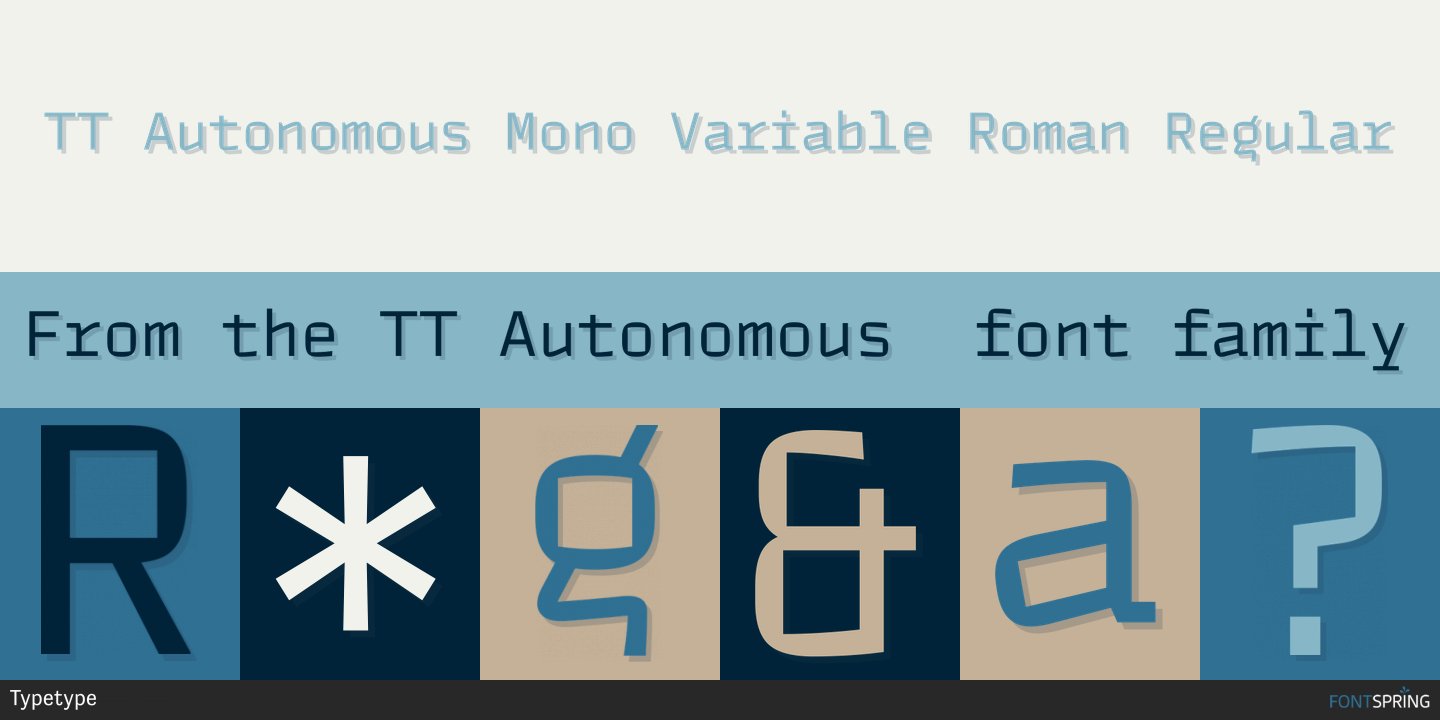 TT Autonomous Variable Package Font