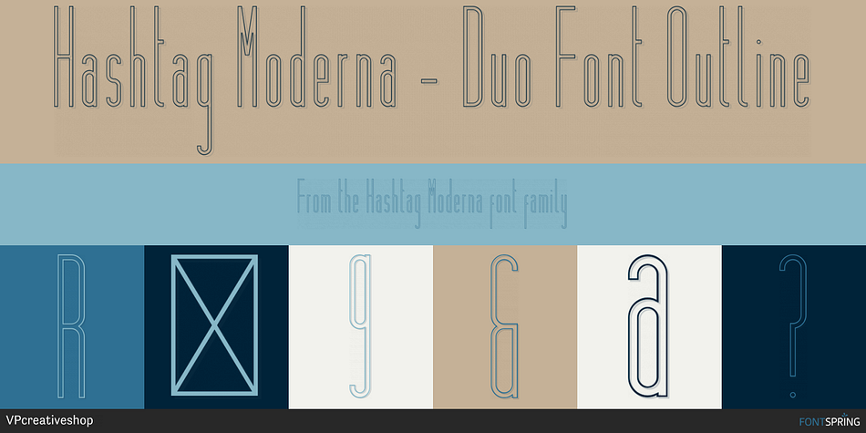 Hashtag Moderna - Duo Font Outline Font
