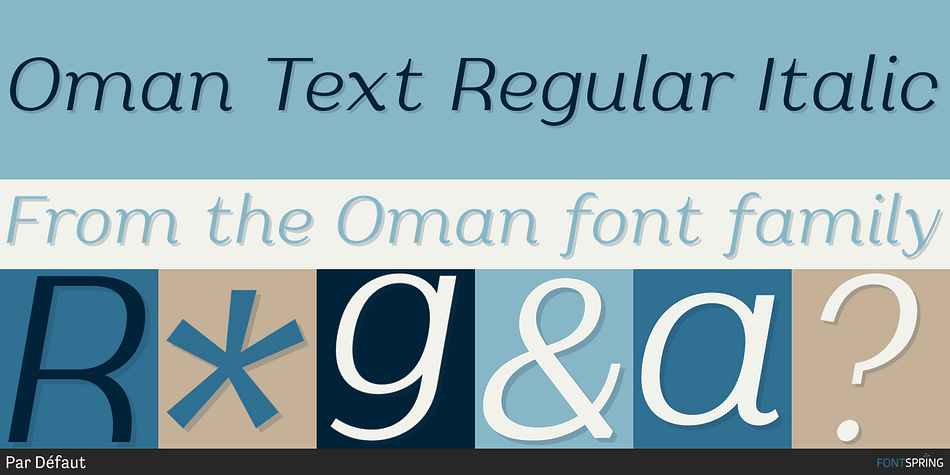Oman Text Regular Italic Font