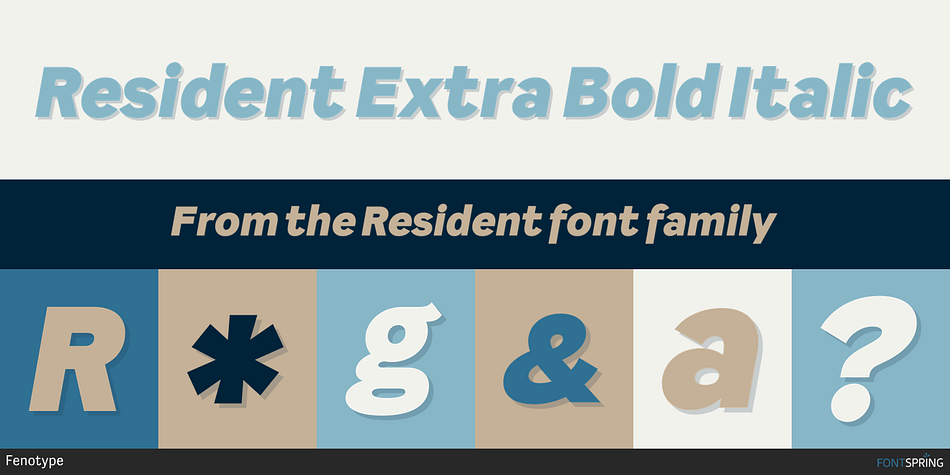 Resident Extra Bold Italic Font