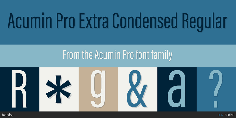 Acumin Pro Extra Condensed Font Collection by Adobe