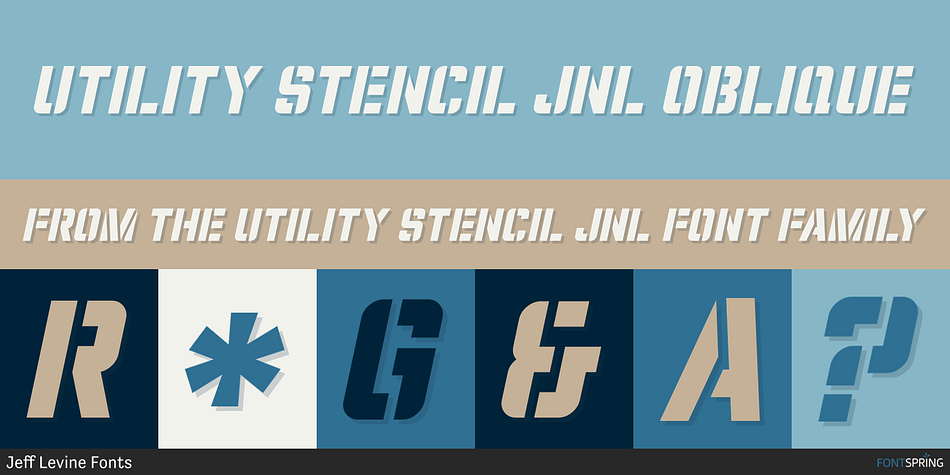 Utility Stencil JNL Oblique Font