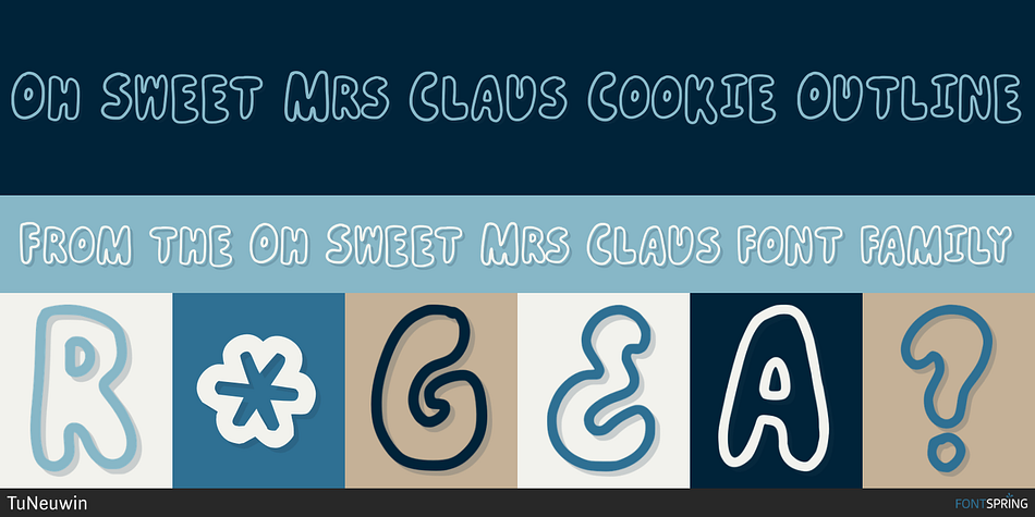 Oh Sweet Mrs Claus Cookie Outline Font