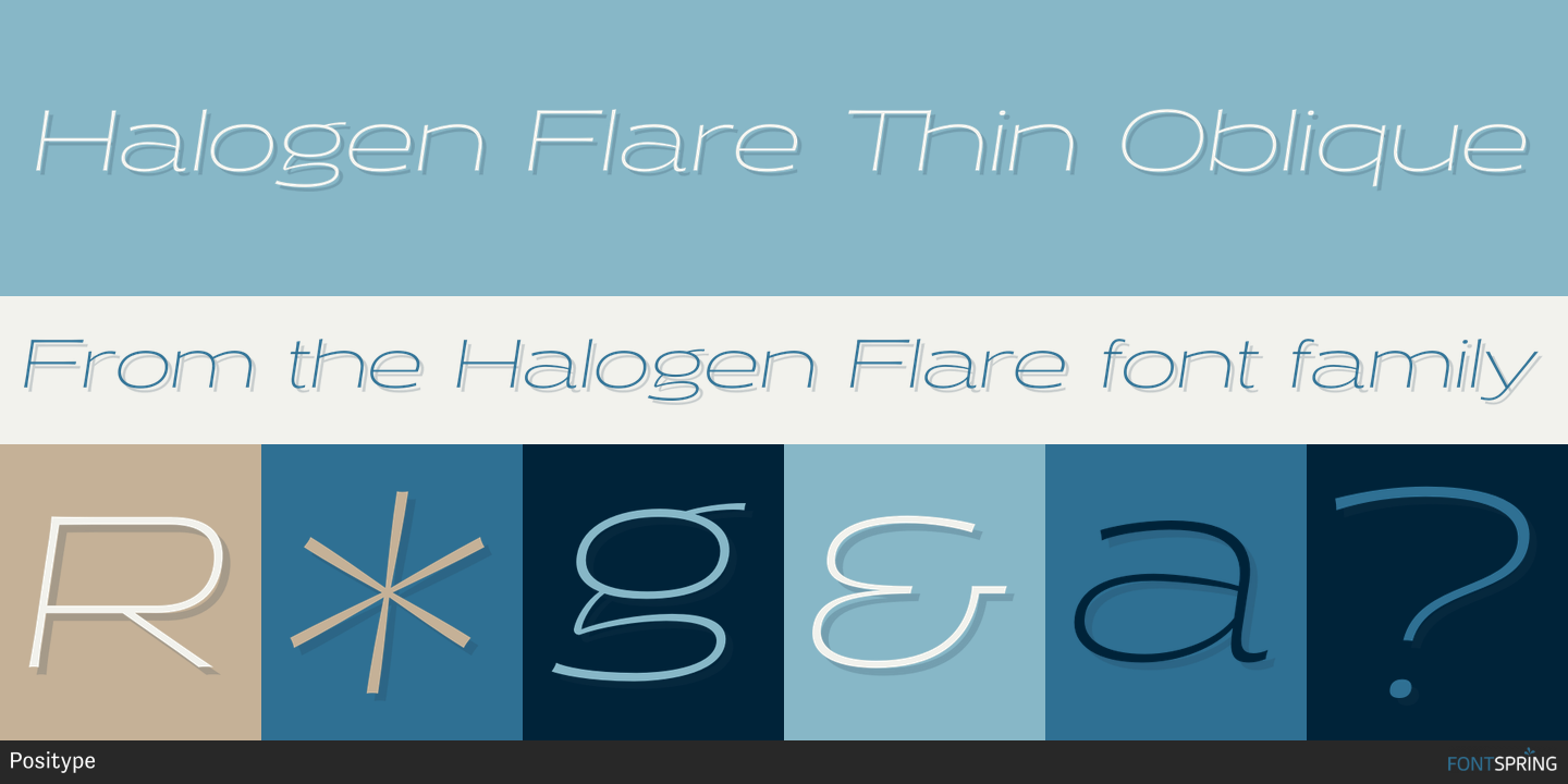 Halogen Flare Thin Oblique Font