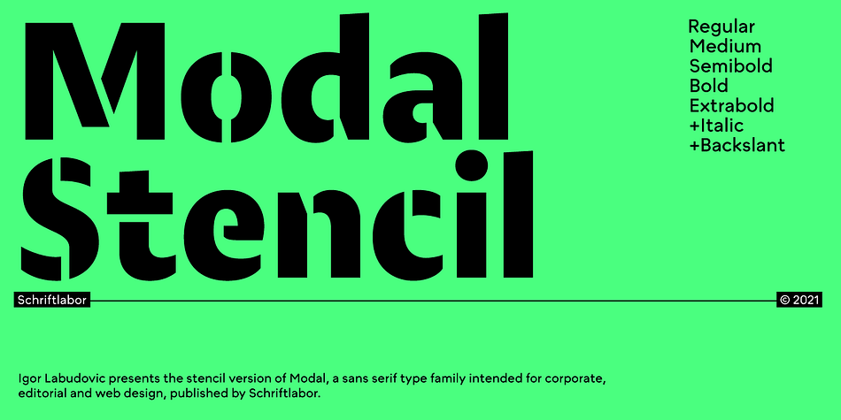 Modal Stencil Font
