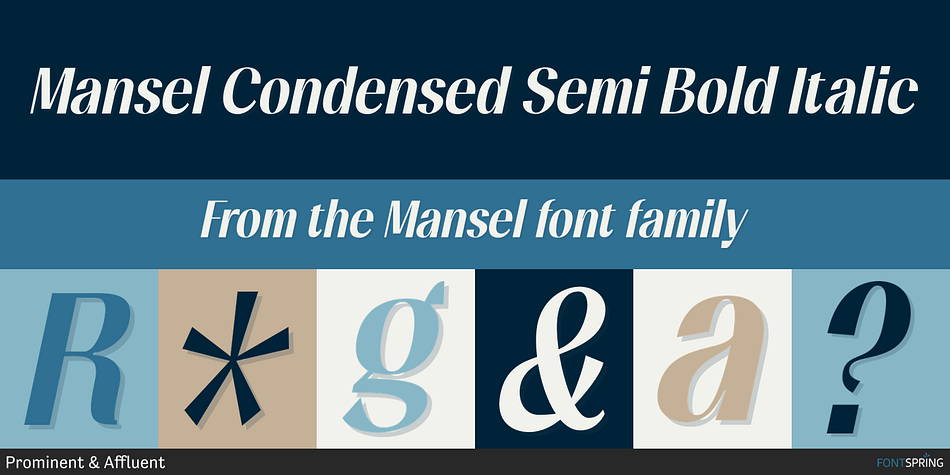 Mansel Condensed Semi Bold Italic Font