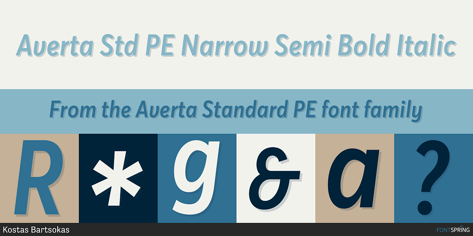 Averta Std PE Narrow Semi Bold Italic Font
