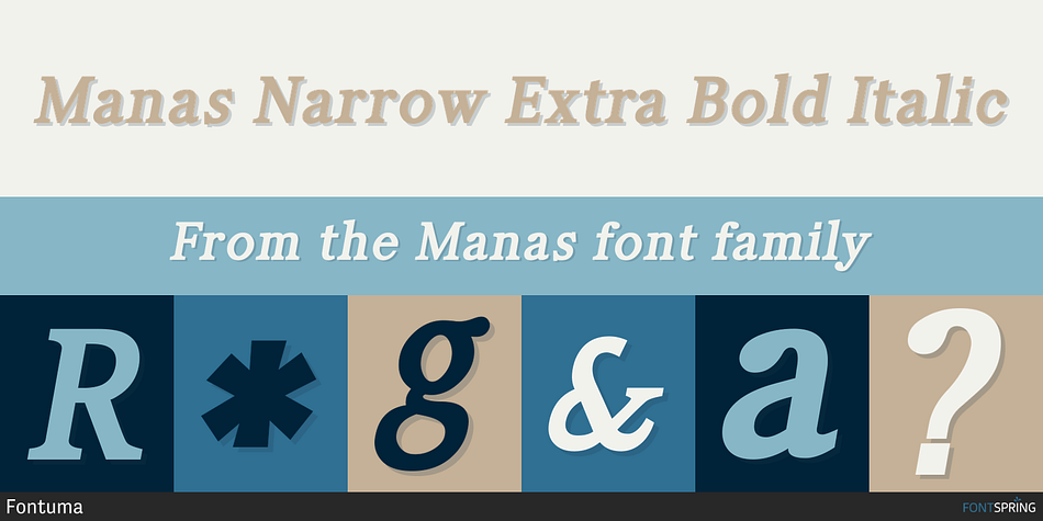 Manas Narrow Extra Bold Italic Font