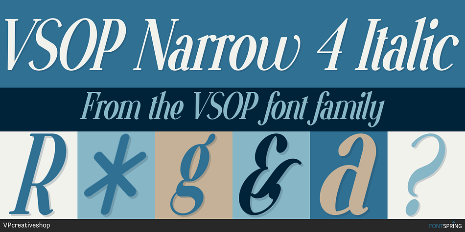 VSOP Narrow 4 Italic Font