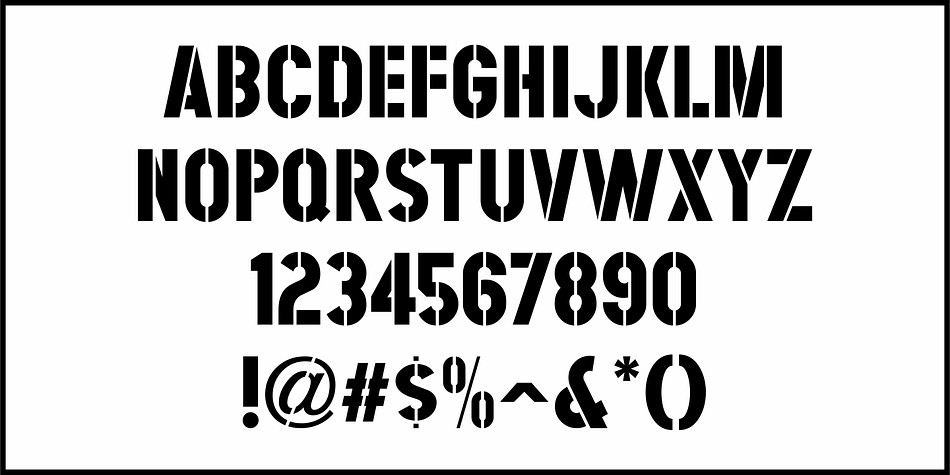 Stencil Merchandise JNL Font