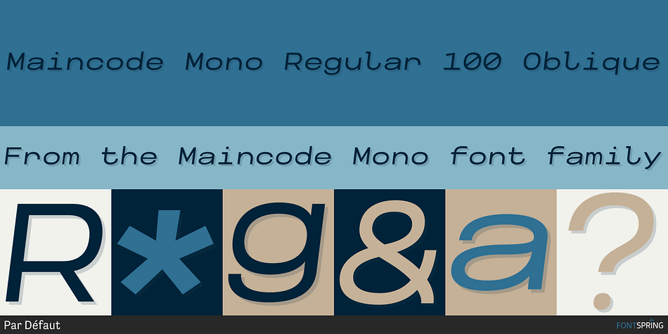 Maincode Mono Regular 100 Oblique Font