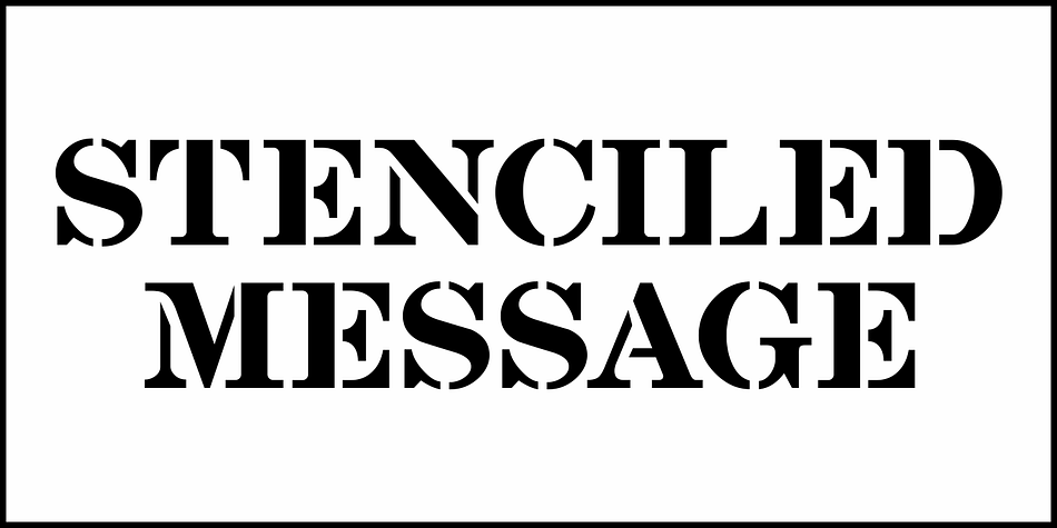 Stenciled Message JNL Font