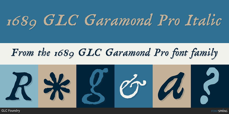 1689 GLC Garamond Pro Italic Font