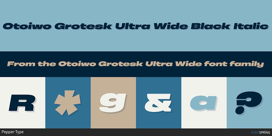 Otoiwo Grotesk Ultra Wide Black Italic Font
