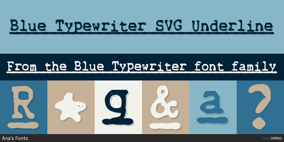 Blue Typewriter SVG Underline Font