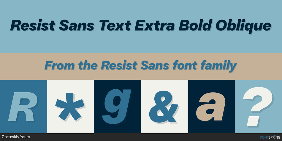 Resist Sans Text Extra Bold Oblique Font