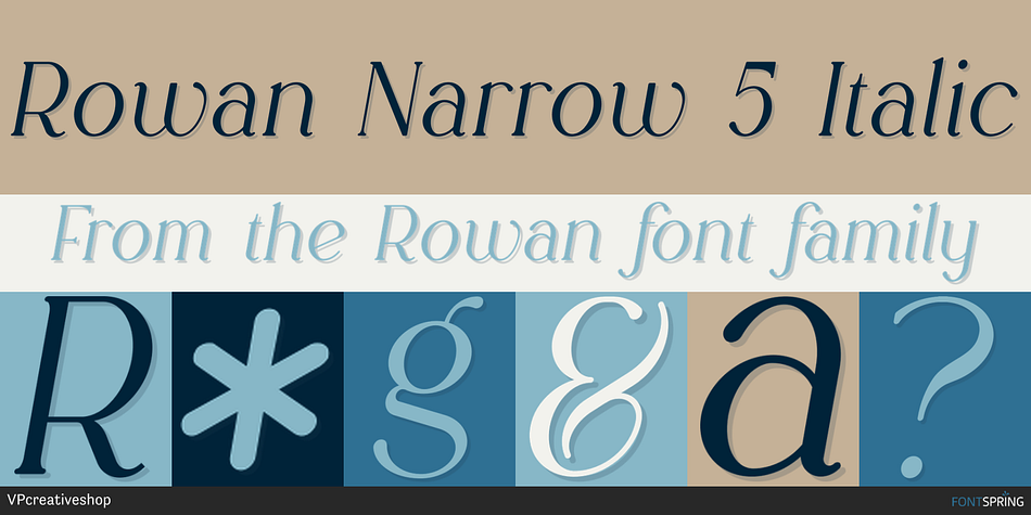 Rowan Narrow 5 Italic Font