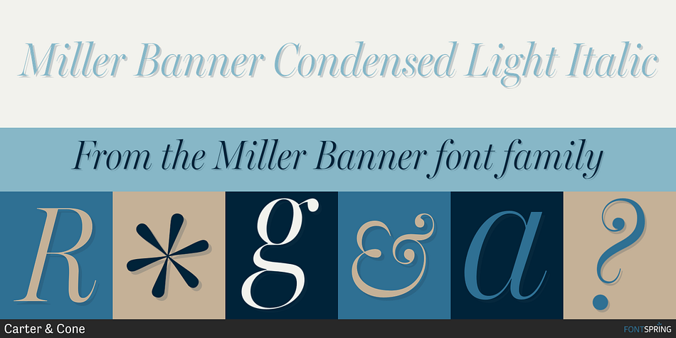 Miller Banner Condensed Light Italic Font