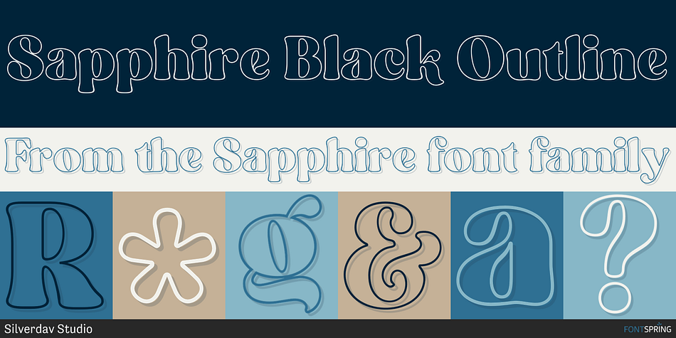 Sapphire Black Outline Font