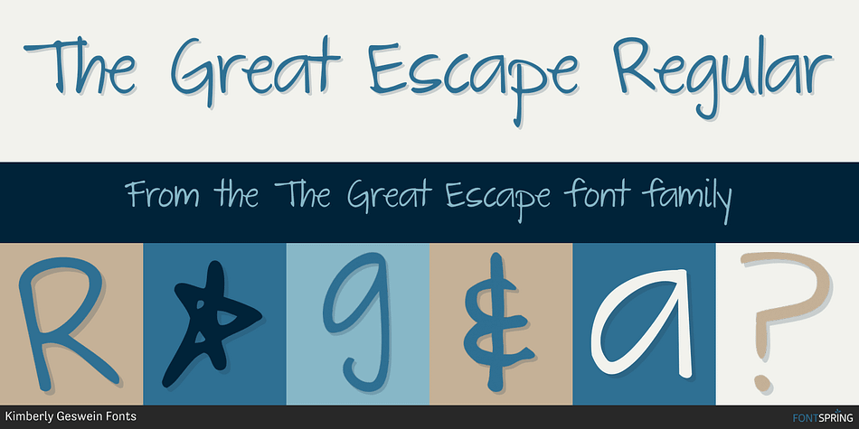 The Great Escape Font Family by Kimberly Geswein Fonts