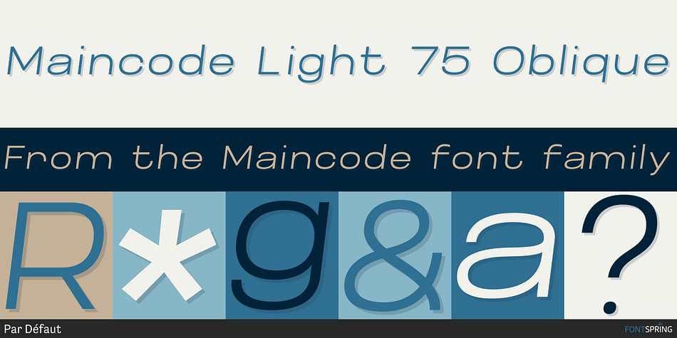Maincode Light 75 Oblique Font