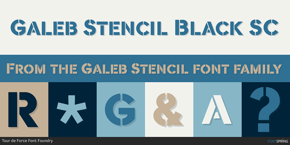 Galeb Stencil Black SC Font