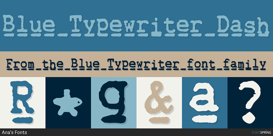 Blue Typewriter Dash Font