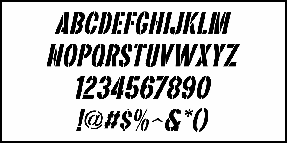 TV Ad Stencil JNL Font