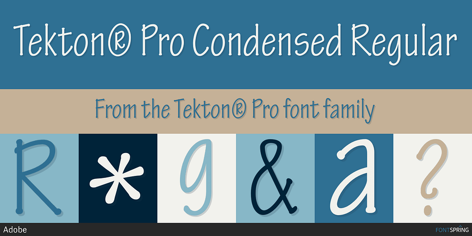 Tekton® Pro Condensed & Extended Font Collection by Adobe