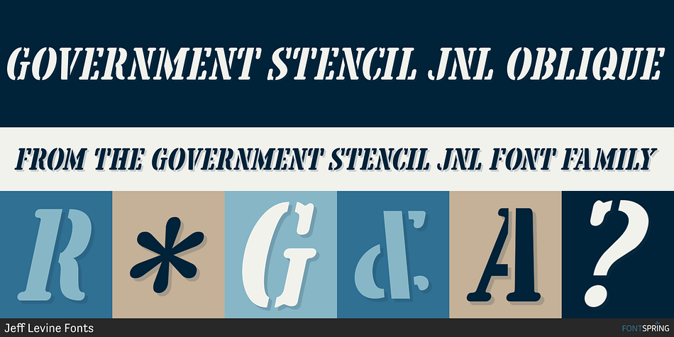 Government Stencil JNL Oblique Font