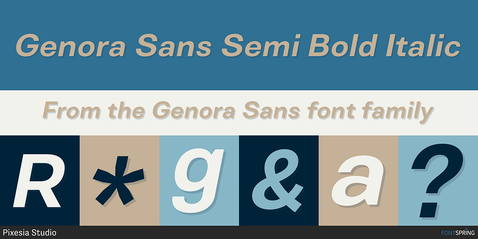 Genora Sans Semi Bold Italic Font
