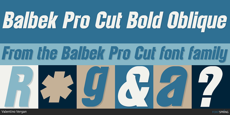 Balbek Pro Cut Bold Oblique Font