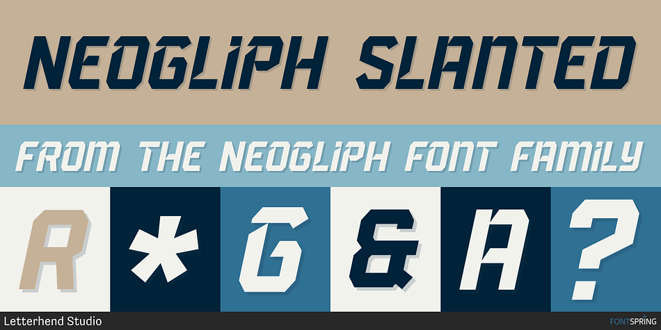 Neogliph Slanted Font