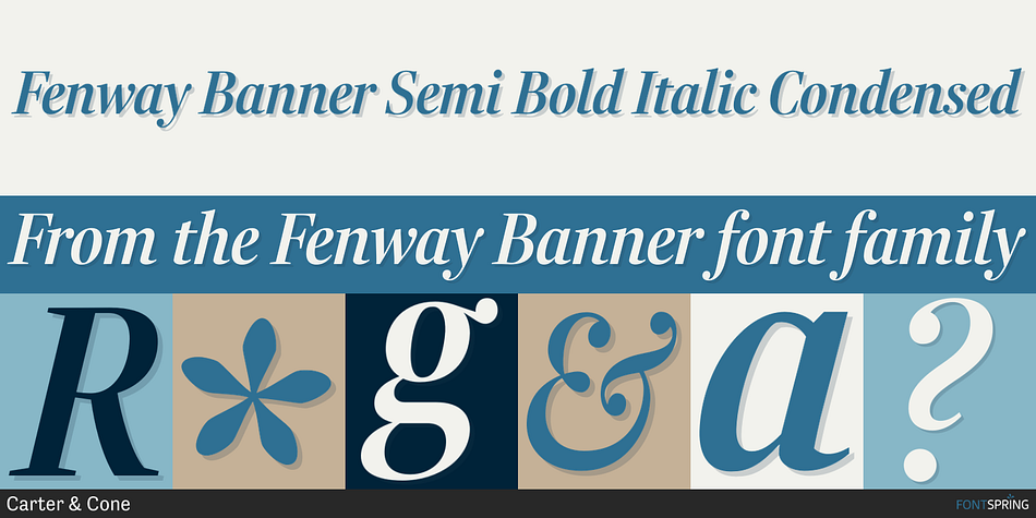 Fenway Banner Semi Bold Italic Condensed Font