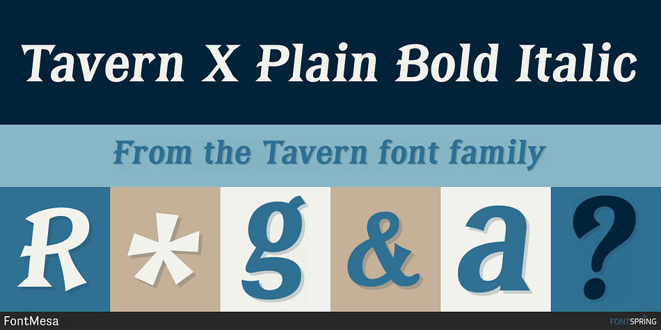 Tavern X Plain Bold Italic Font