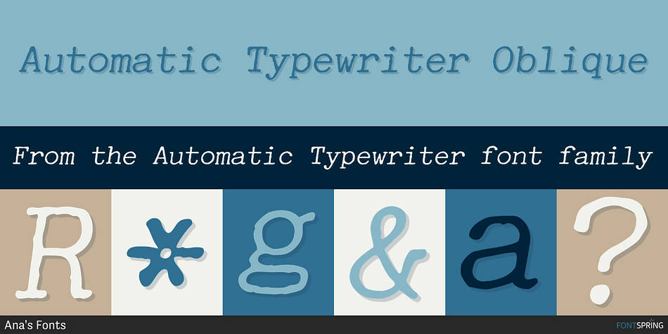 Automatic Typewriter Oblique Font