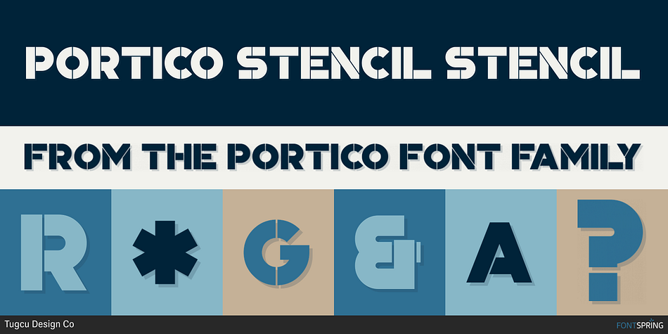 Portico Stencil Stencil Font
