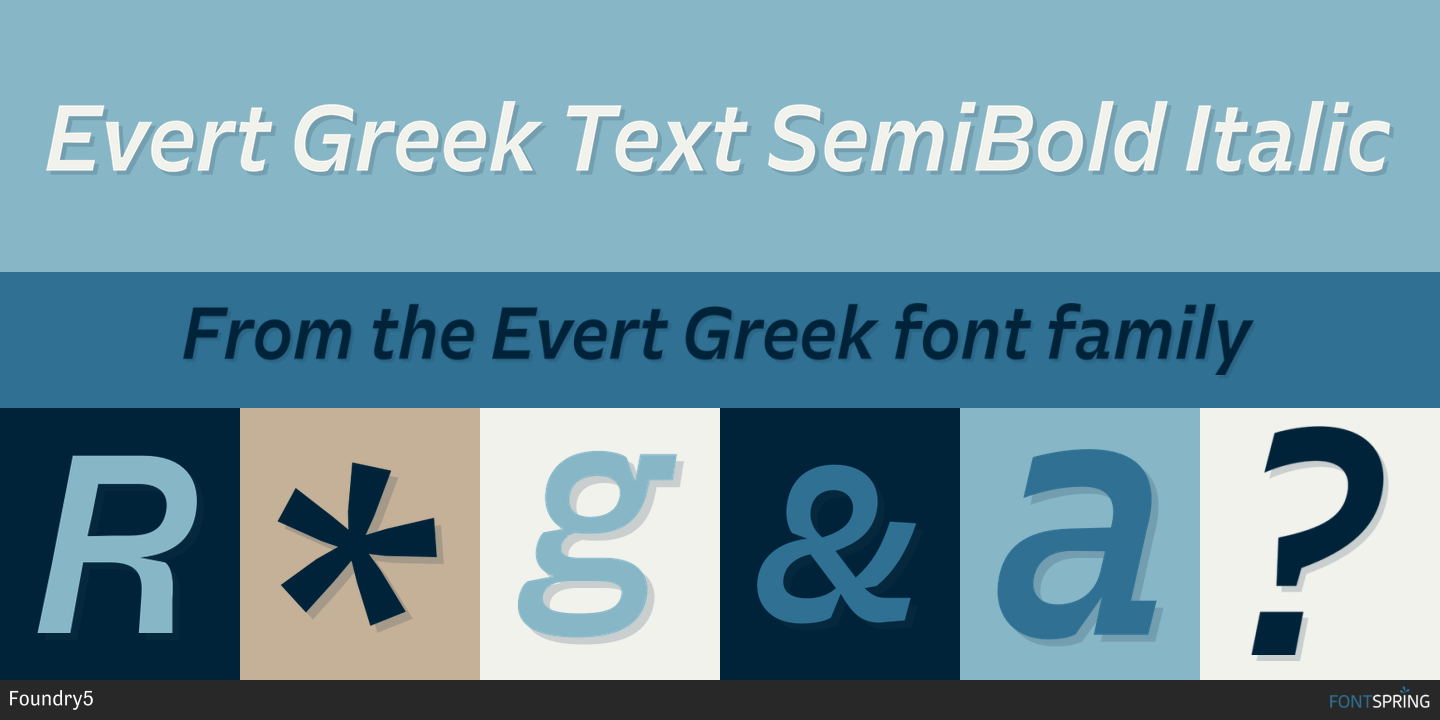 Evert Greek Text SemiBold Italic Font