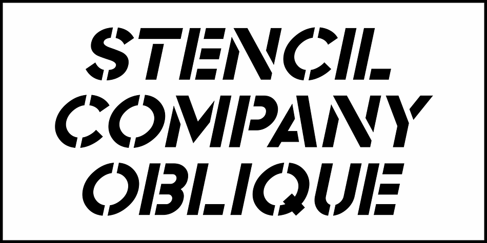 Stencil Company JNL Font