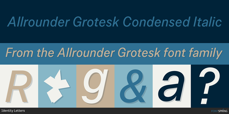 Allrounder Grotesk Condensed Italic Font