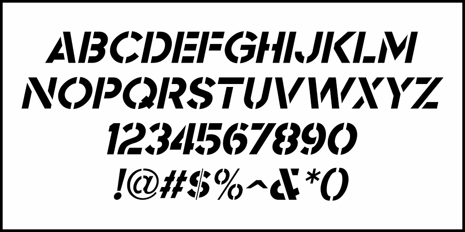 Stencil Company JNL Font