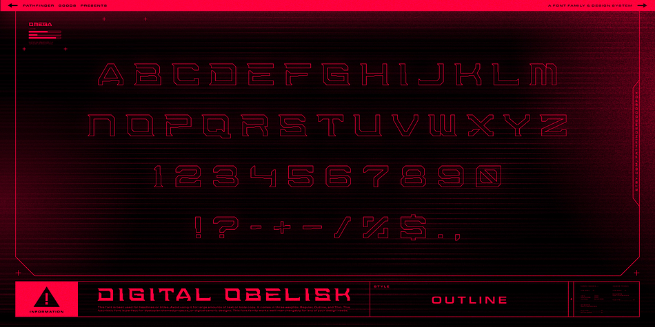 Digital Obelisk Font