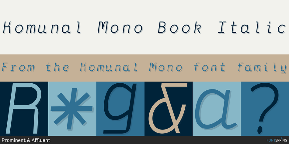 Komunal Mono Book Italic Font