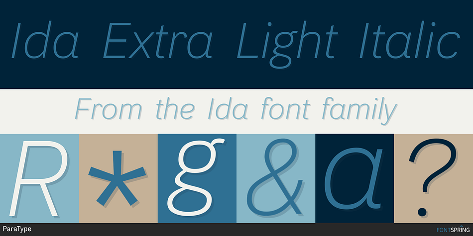 Ida Extra Light Italic Font