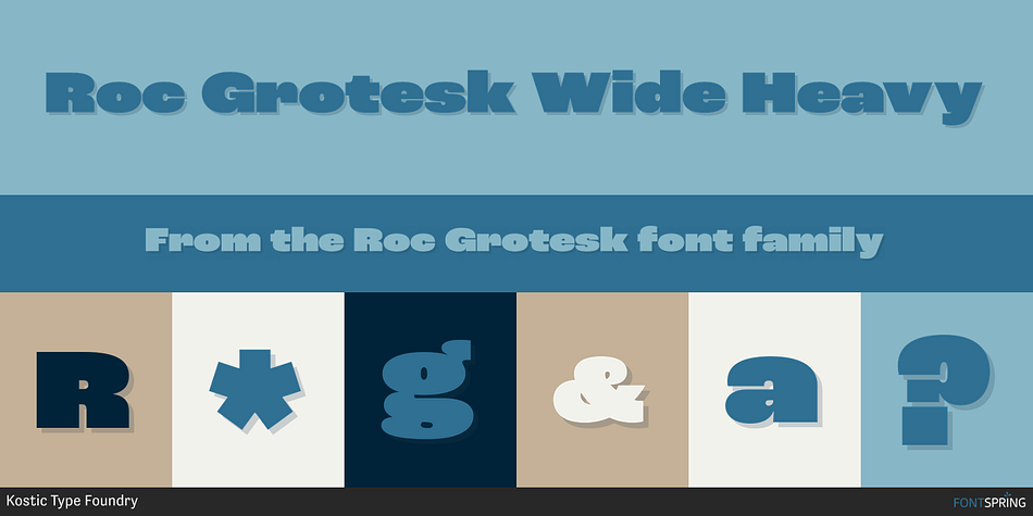 Roc Grotesk Wide Font Collection by Kostic Type Foundry